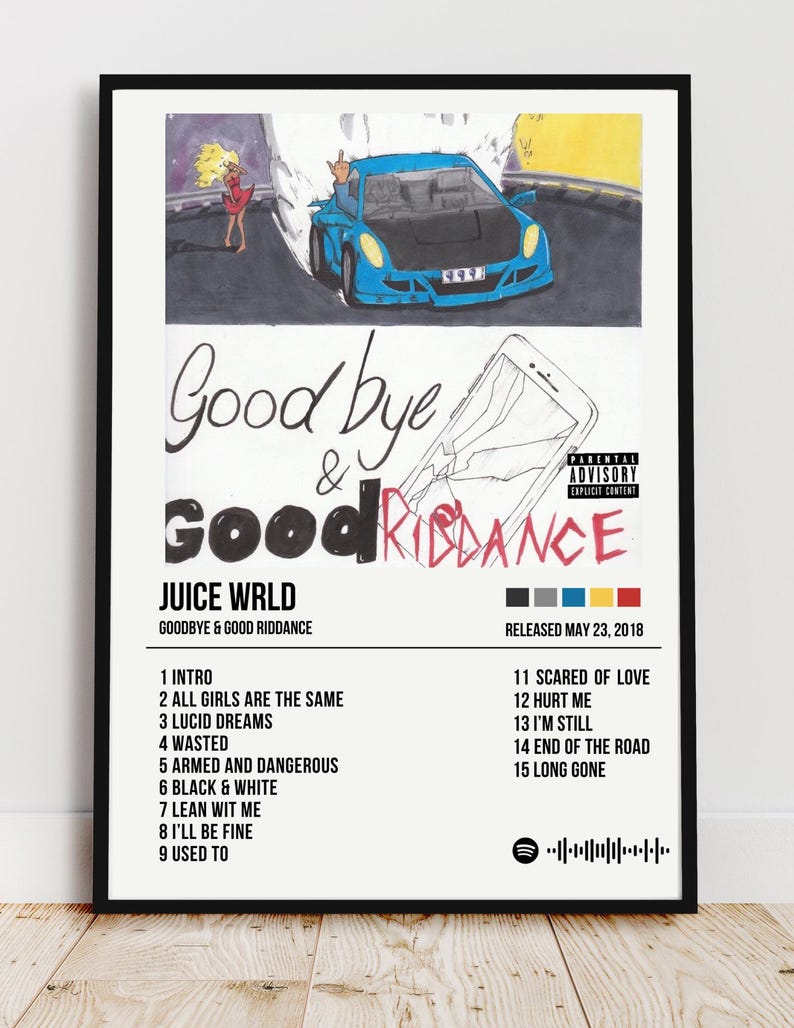 Juice WRLD Goodbye & Good Riddance Poster – Album Cover Wall Art Print ...