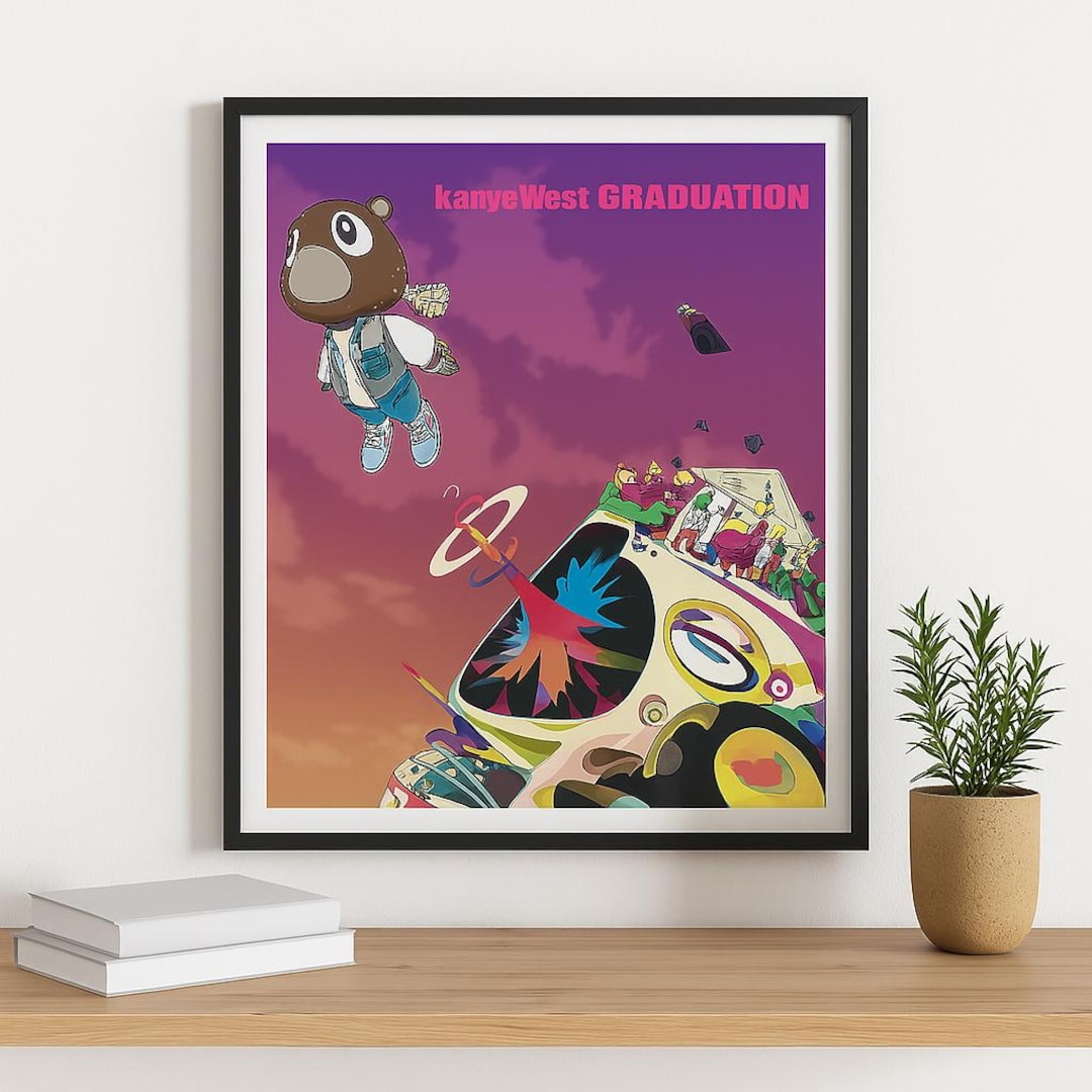 Framed Kanye West 'graduation' Album Cover Poster - Hip-hop Wall Art ...