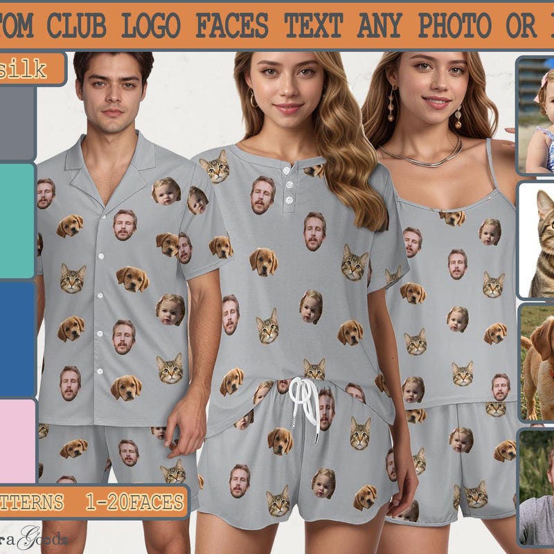 Custom Face Silk Pajamas - Etsy