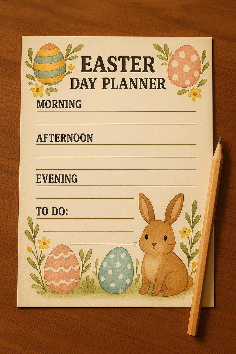 Printable PDF Day Planer Egg-citing Easter Plans | A6 | 10,5 X 14,8cm ...