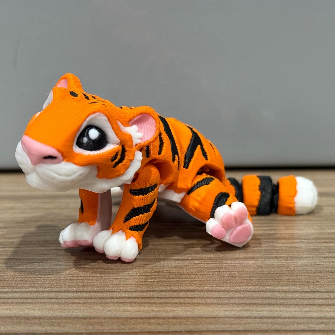 3D Printed Articulated Tiger Fidget - Etsy UK
