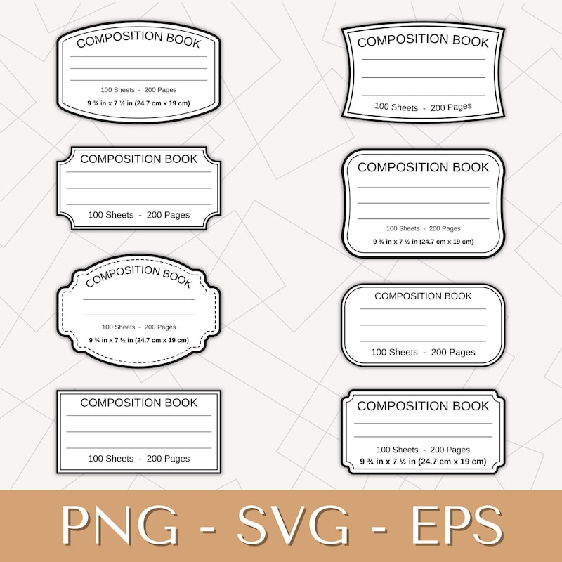 Composition Notebook Label - Etsy