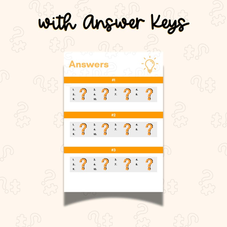 Senior Riddles Game: Brain Teaser Printable Sheets (instant Download ...