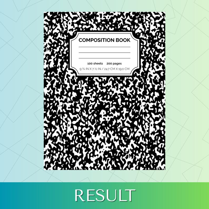 Composition Book Labels SVG Bundle: Printable Notebook Covers (digital ...