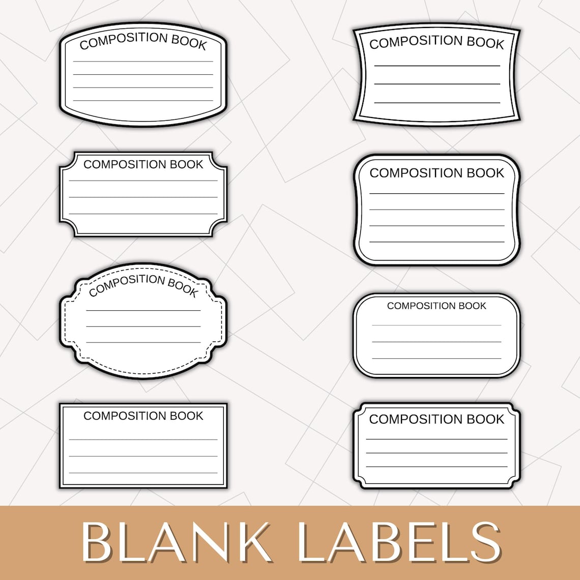 8 Composition Book Label Bundle | Composition Notebook Labels | School ...