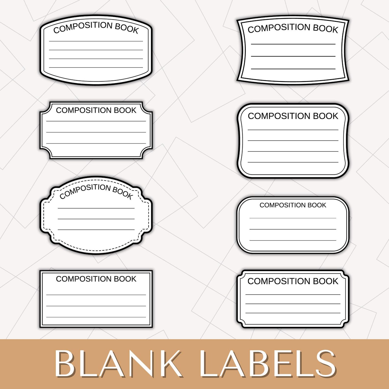8 Composition Book Label Bundle | Composition Notebook Labels | School ...