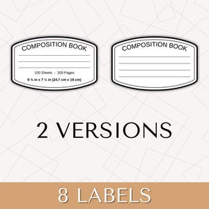 8 Composition Book Label Bundle | Composition Notebook Labels | School ...