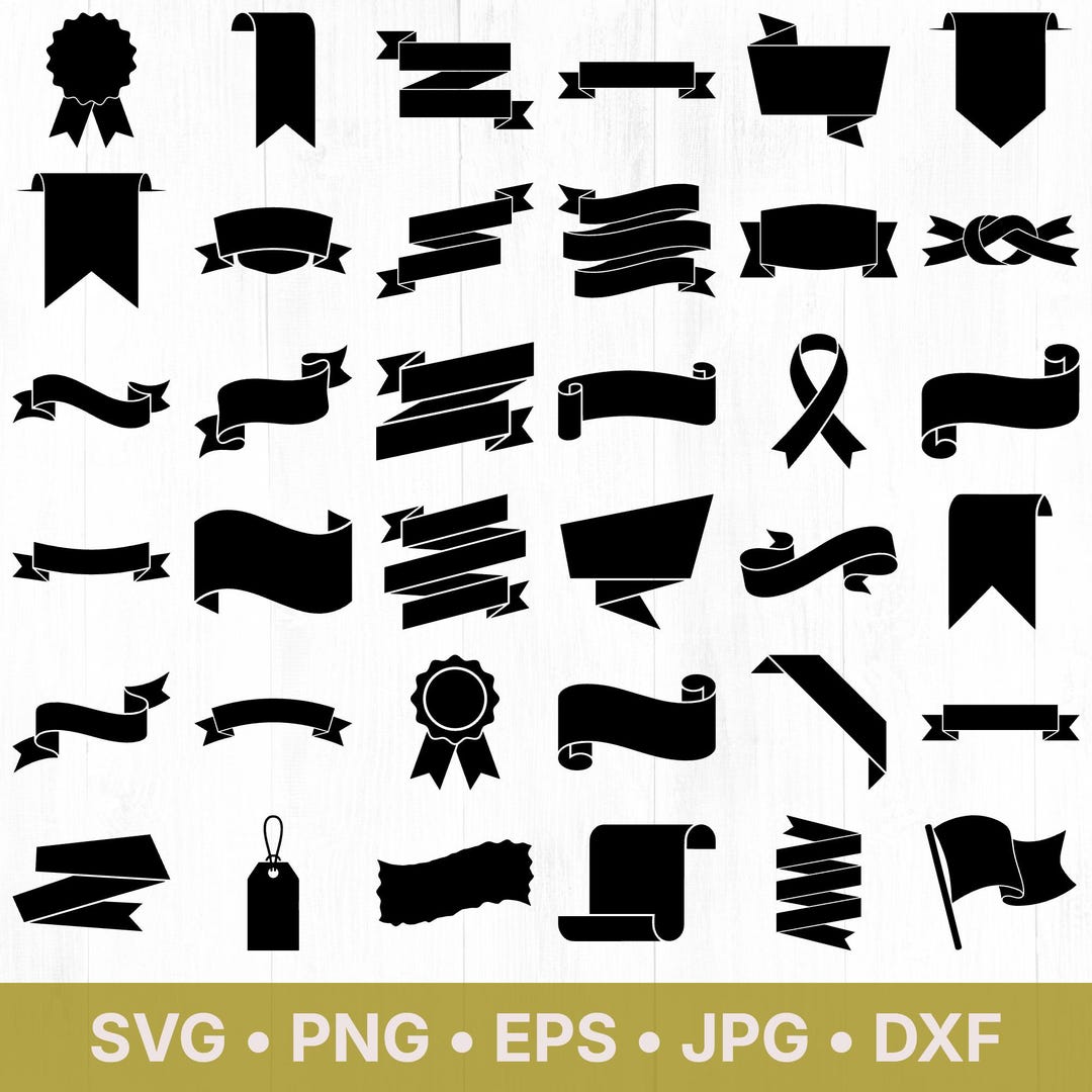Banner and Ribbon SVG Bundle, Award Badge Clipart, DIY Craft Design ...