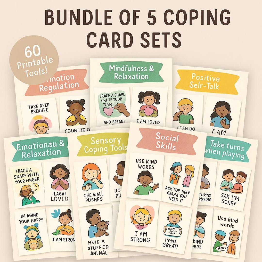 Printable Coping Cards Bundle for Kids – SEL Tools for Calm ...