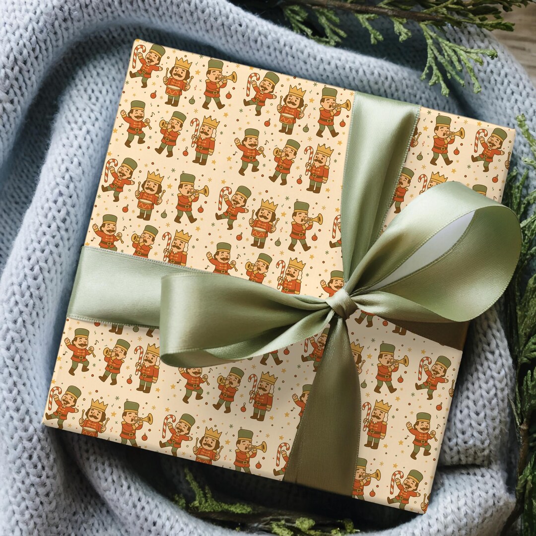 Nutcracker Christmas Wrapping Paper Roll-vintage Holiday Gift Wrap ...