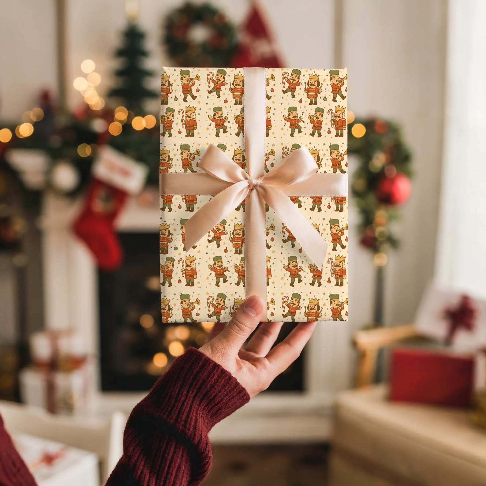 Nutcracker Christmas Wrapping Paper Roll-vintage Holiday Gift Wrap ...