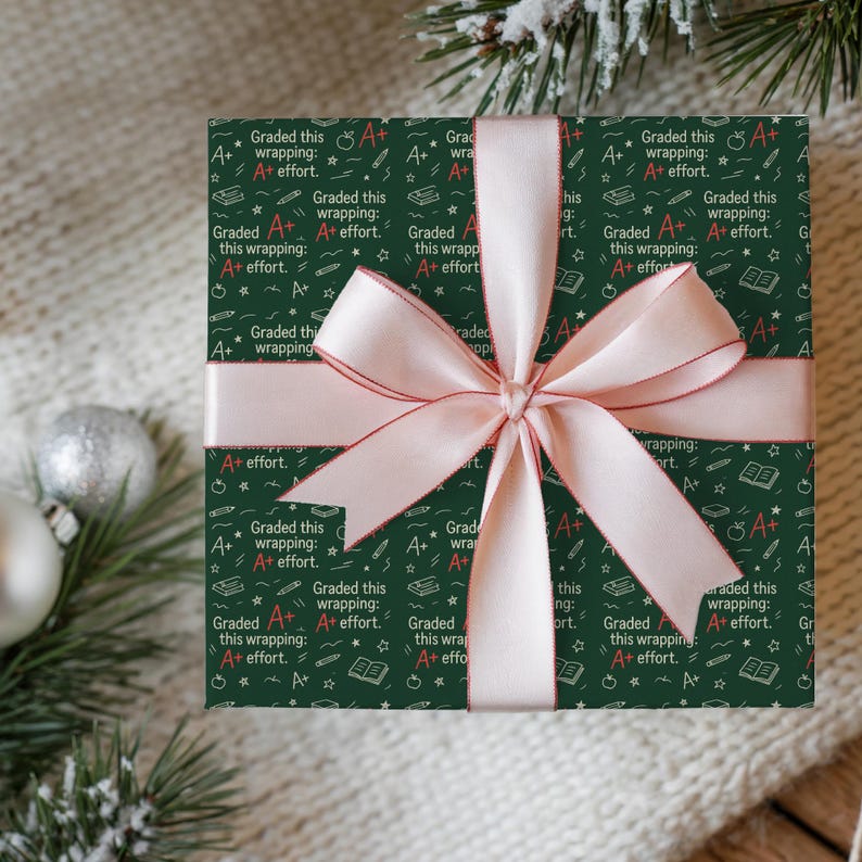 Funny Teacher Wrapping Paper-teacher Gift Wrap for Appreciation ...