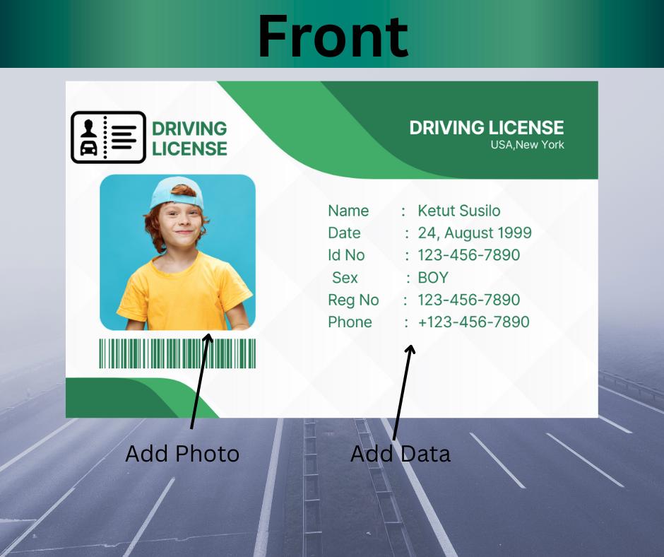 Customized Kids Drivers License, Child Identification Card Prop, Canva ...