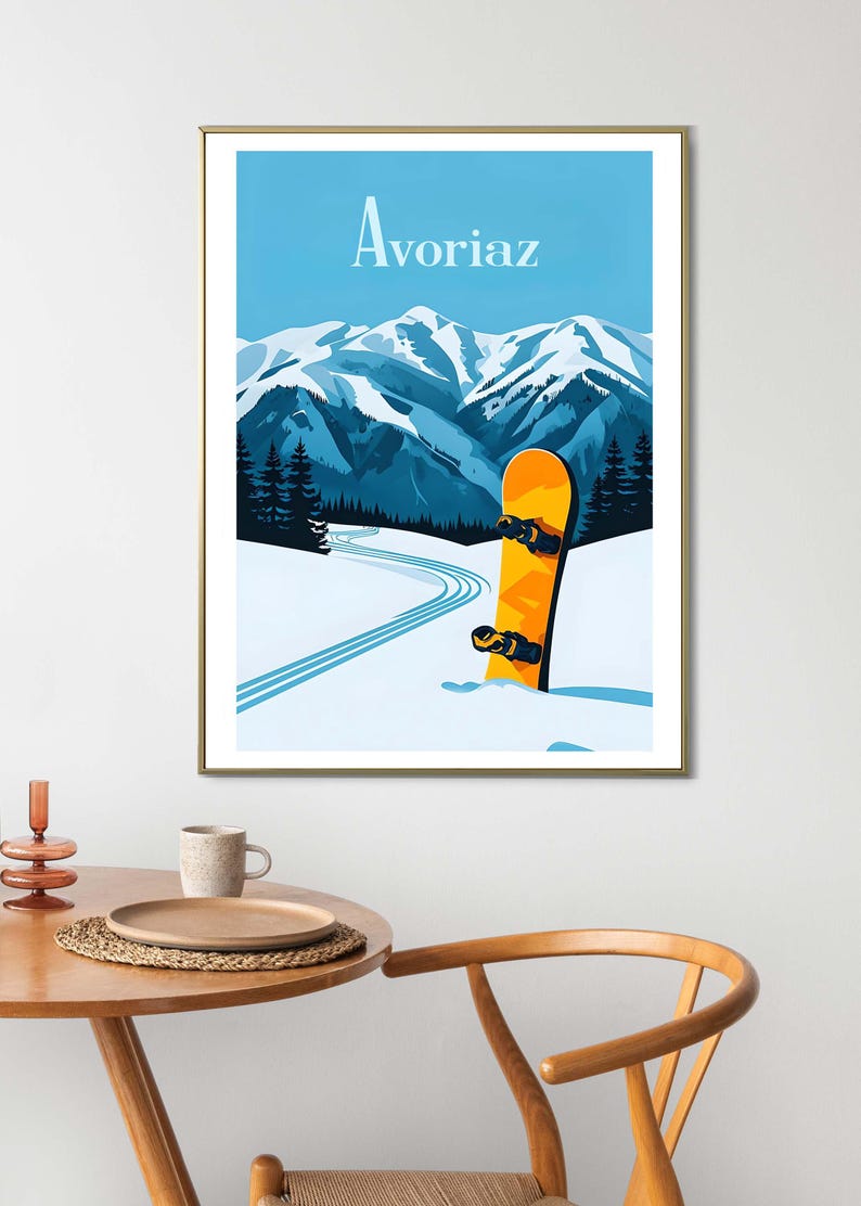 Avoriaz Snowboarding Poster – A3 Printable Wall Art | Alpine Winter Ski ...