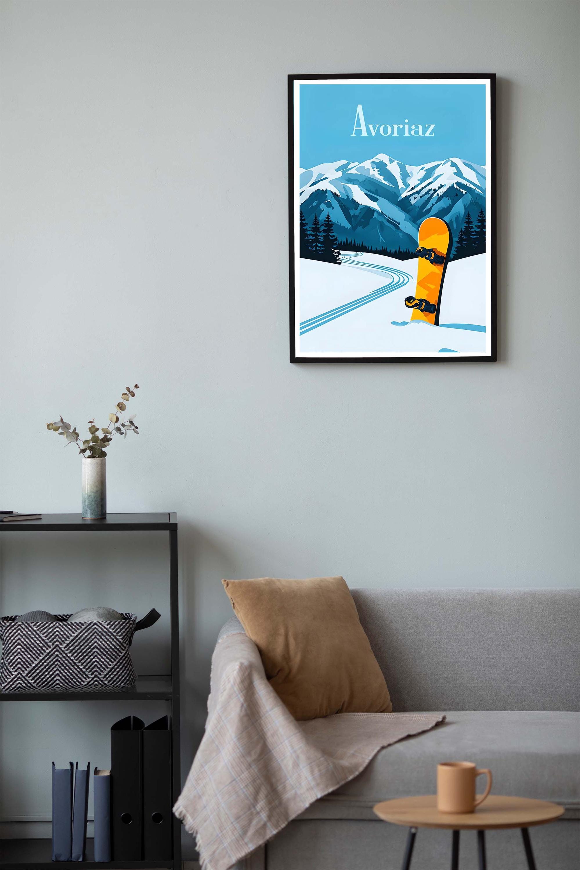 Avoriaz Snowboarding Poster – A3 Printable Wall Art | Alpine Winter Ski ...
