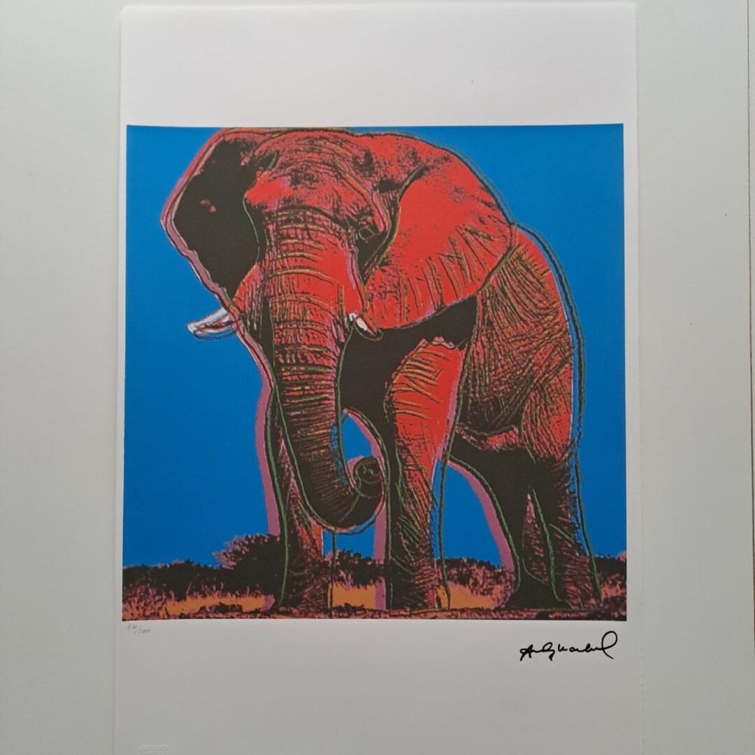 Andy Warhol Signed - Elephant - Certificate Leo Castelli - Etsy