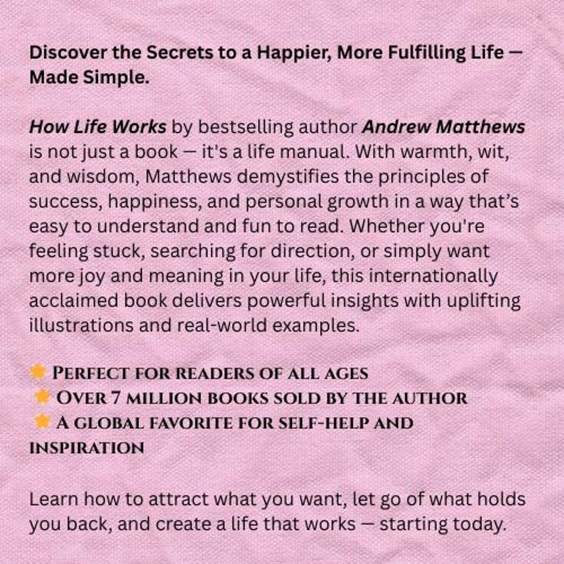 How Life Works Book by Andrew Matthew - Etsy