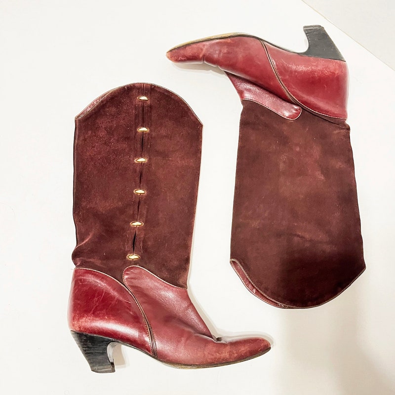 Burgundy Boots - Etsy