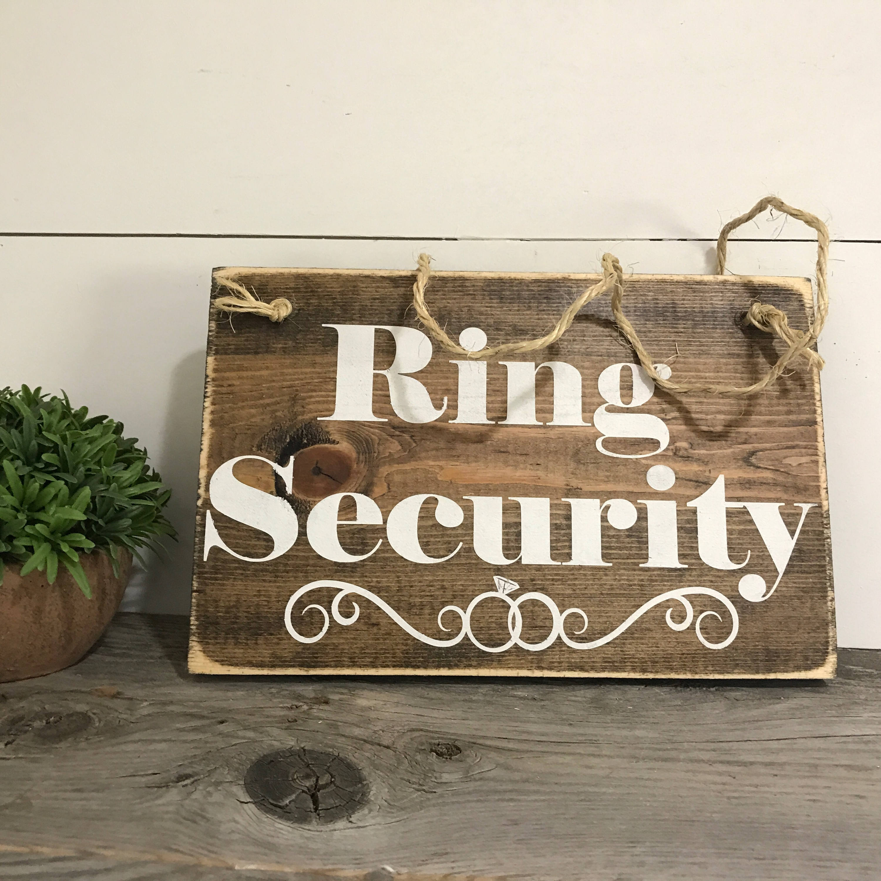 Ring Security Sign Wood Wedding Sign Ring Bearer Sign - Etsy