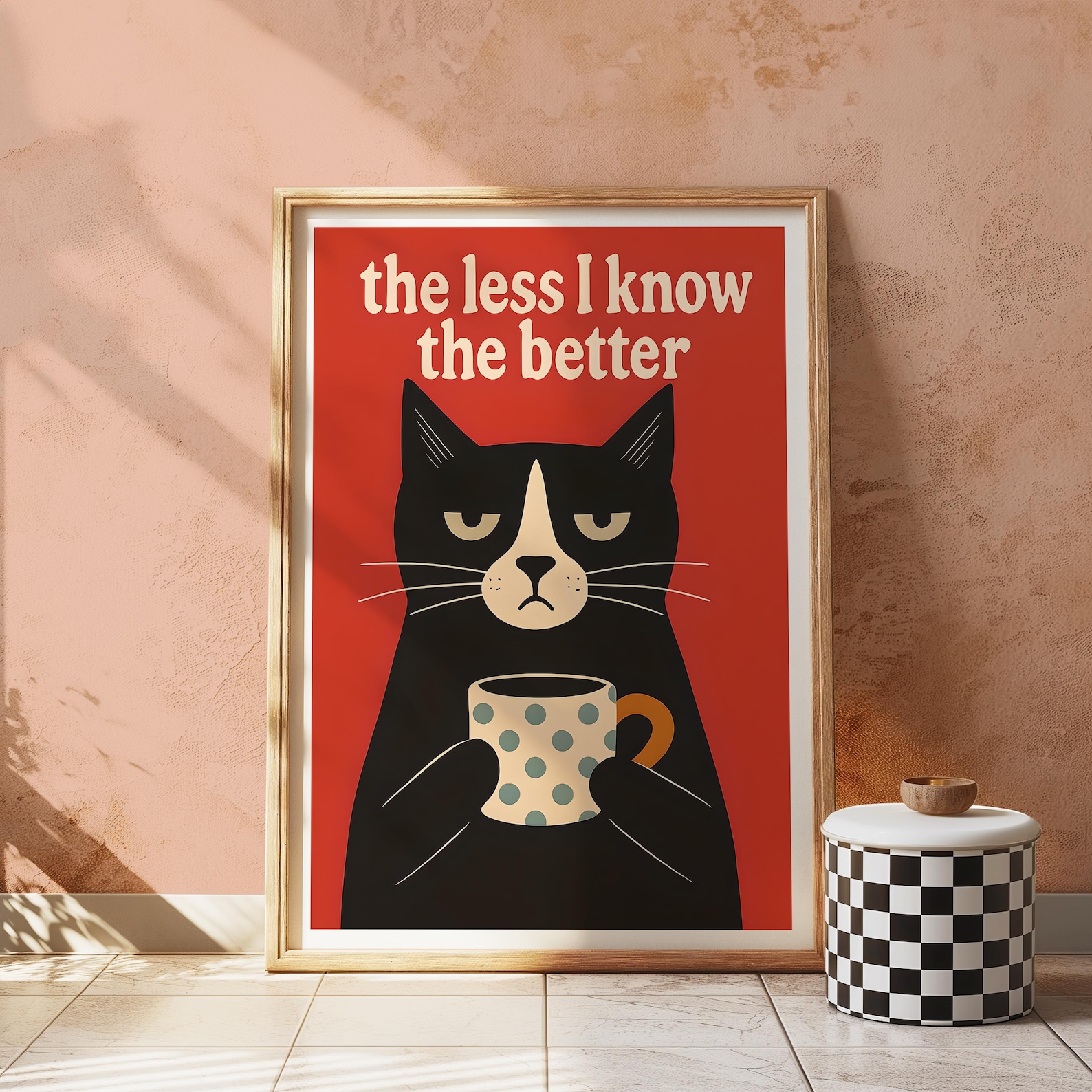 Tuxedo Cat Coffee Print: Sarcastic Demotivational Gallery Art - Etsy