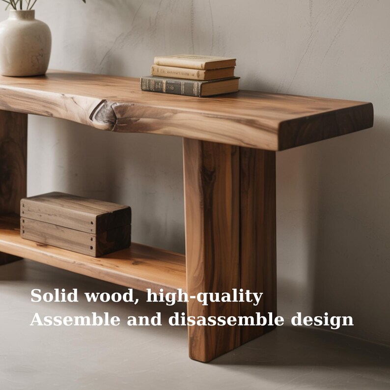 Handcrafted Live Edge Wood Console Table: Rustic Farmhouse Furniture - Etsy