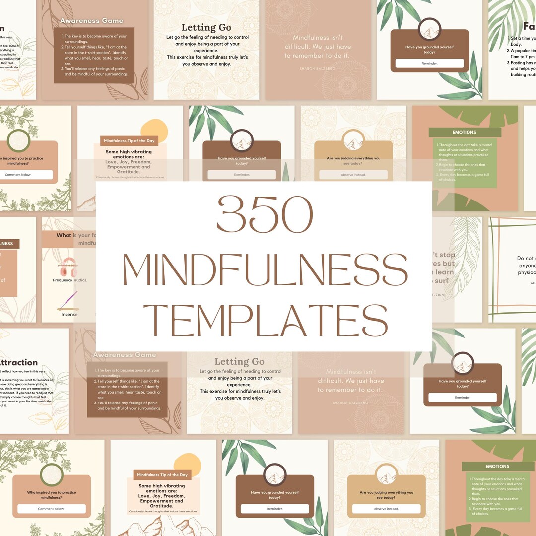 Mindfulness Instagram Templates, Mindfulness Social Media Posts ...
