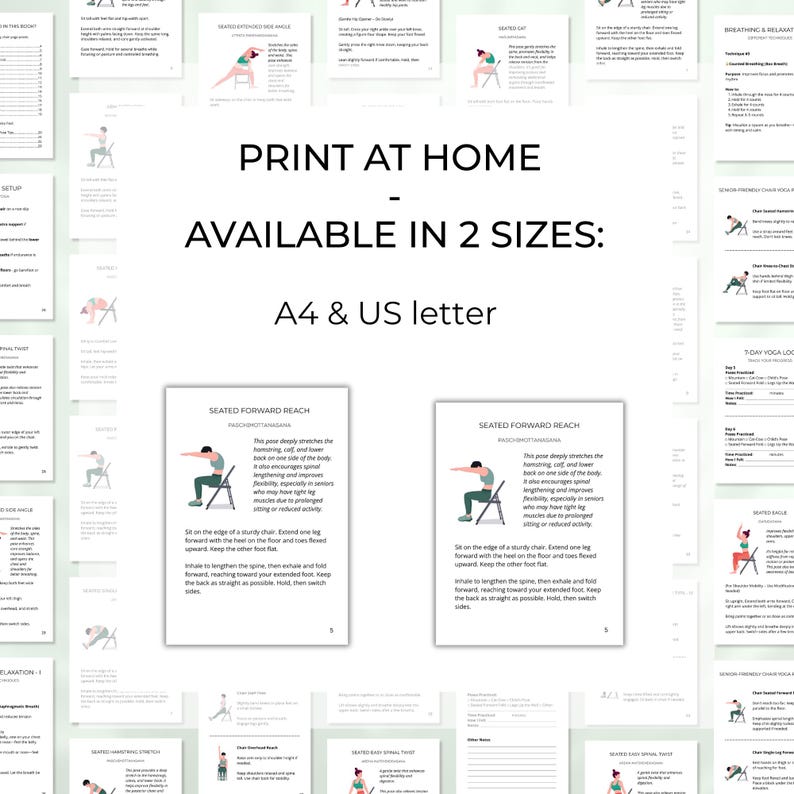 Chair Yoga for Seniors Guide PDF | 30-day Workout Plan, Book & Chart ...