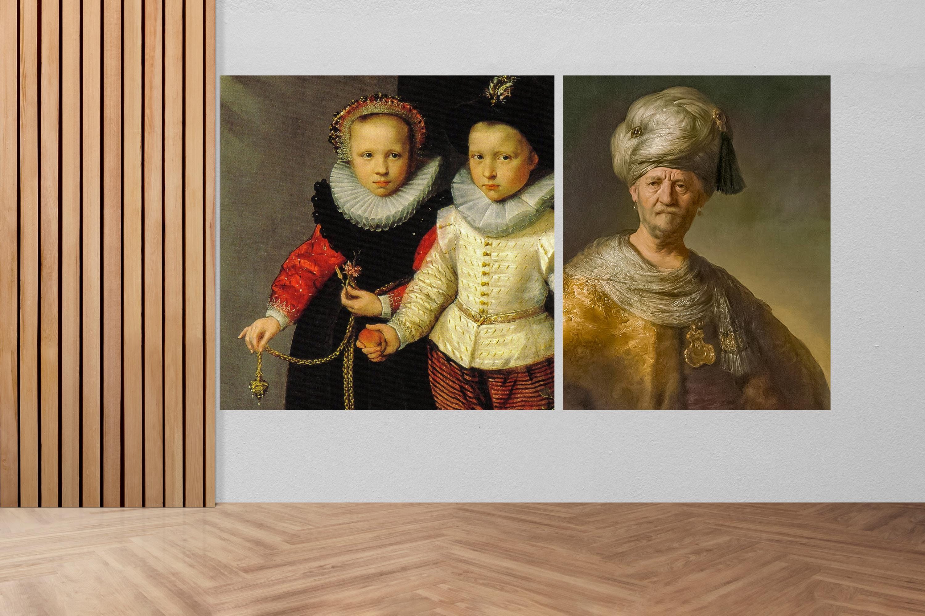Vintage Elegance: Renaissance Children Portrait Art Print (digital ...