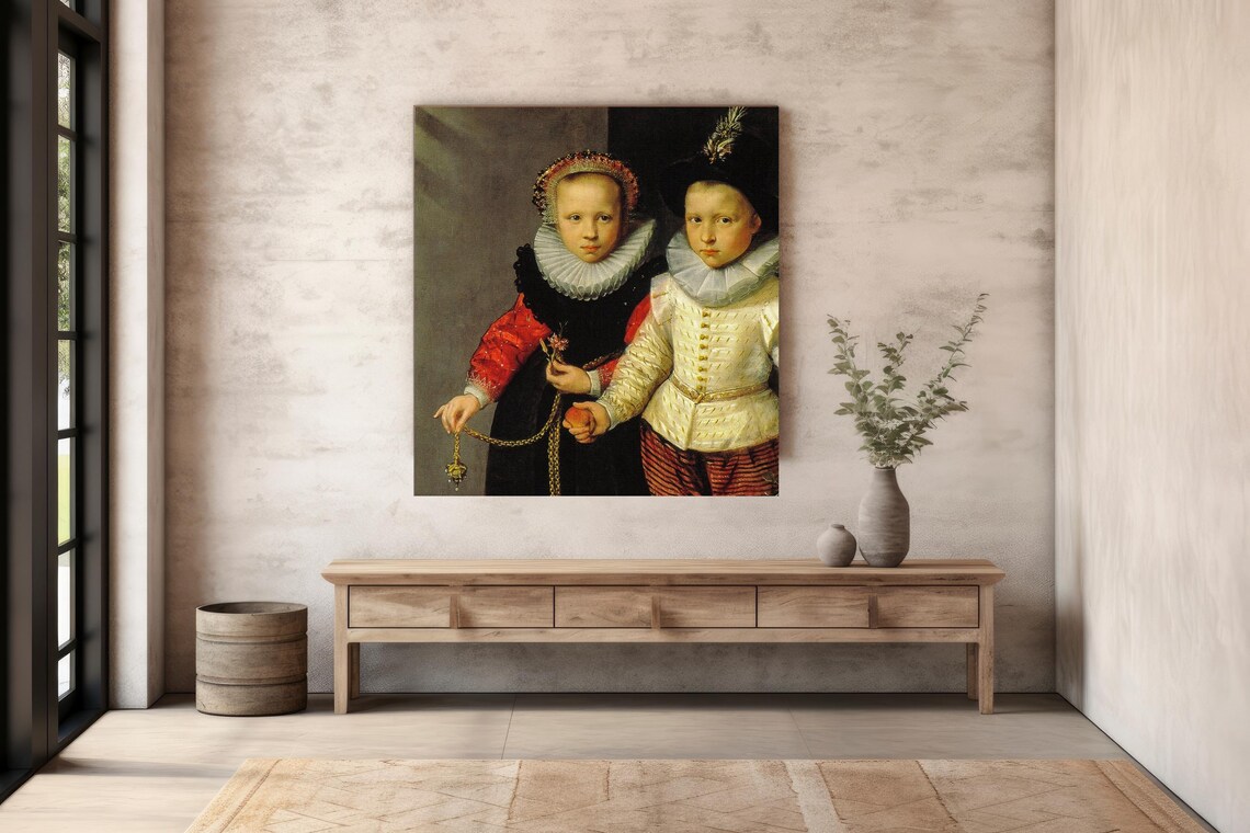 Vintage Elegance: Renaissance Children Portrait Art Print (digital ...