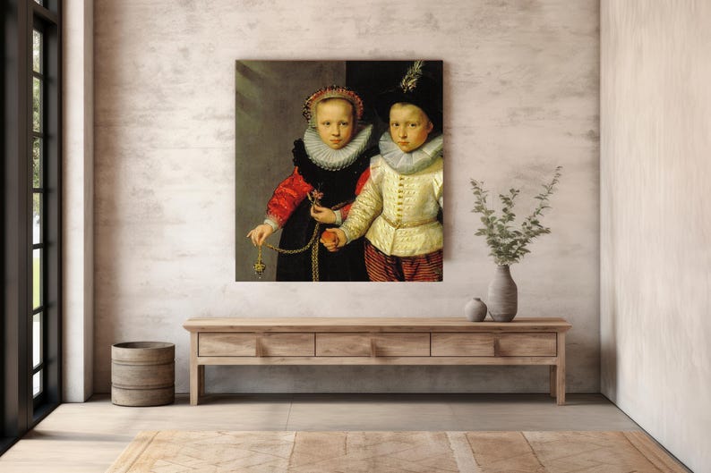 Vintage Elegance: Renaissance Children Portrait Art Print (digital ...