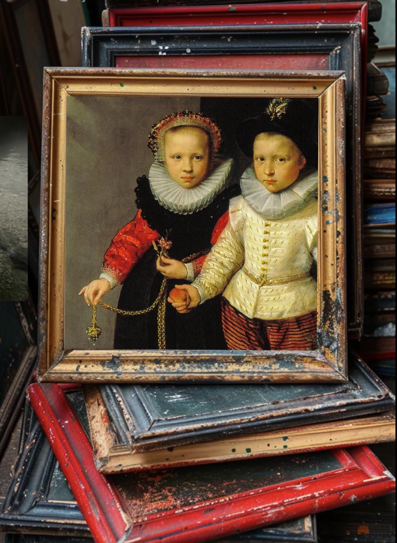Vintage Elegance: Renaissance Children Portrait Art Print (digital ...