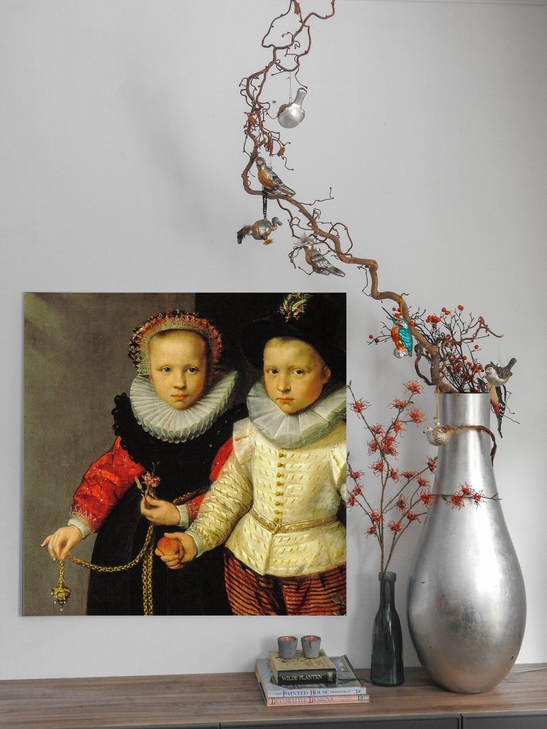 Vintage Elegance: Renaissance Children Portrait Art Print (digital ...