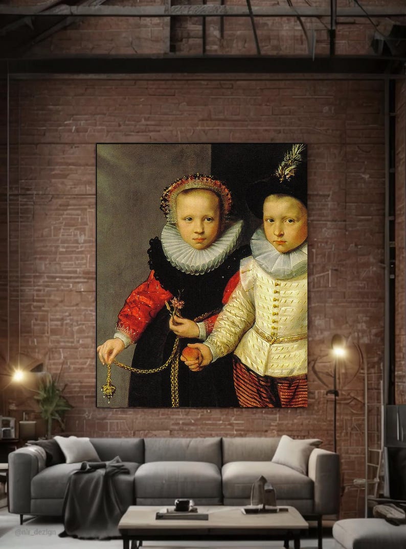 Vintage Elegance: Renaissance Children Portrait Art Print (digital ...