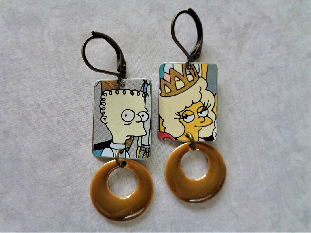 Simpson's Inspired Animated Character Tin Earrings (6680) - Etsy