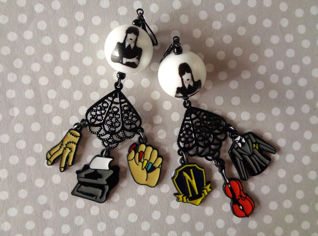 Wednesday Addams Inspired Boho Earrings 8913 - Etsy