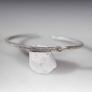 Single Stone Cuff Bracelet - Pure Silver, 24K Gold, Labradorite - Made ...
