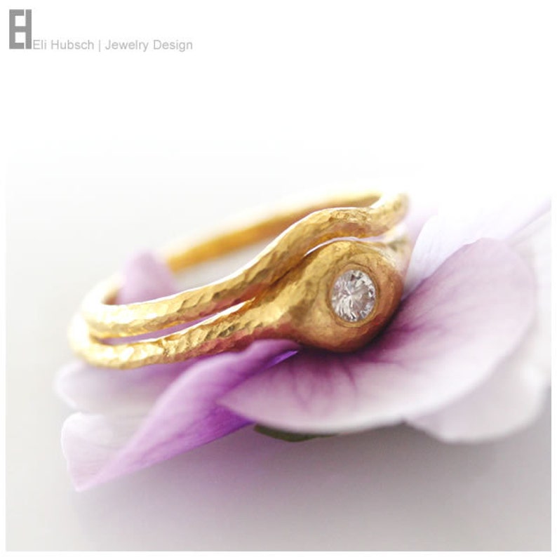 WEDDING RINGS SET Diamond & 24k Gold Engagement and Wedding Rings ...