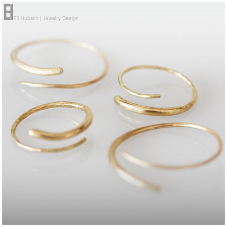 18K Solid Gold Hoop Earrings Open Hoops Earrings Boocles - Etsy