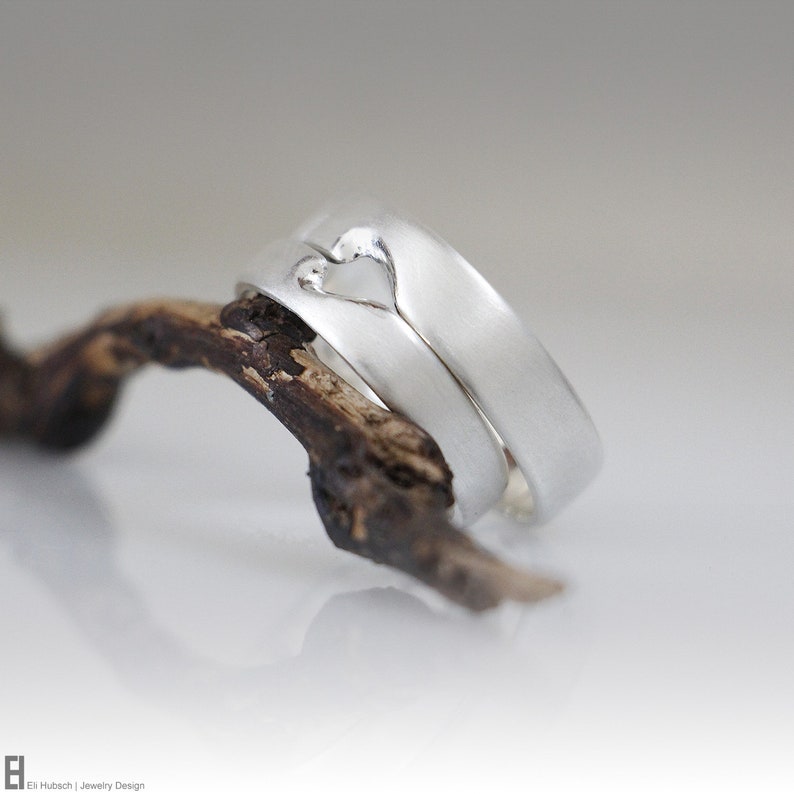 Couples Ring Set handmade Pure Silver LOVERS RING SET - Etsy