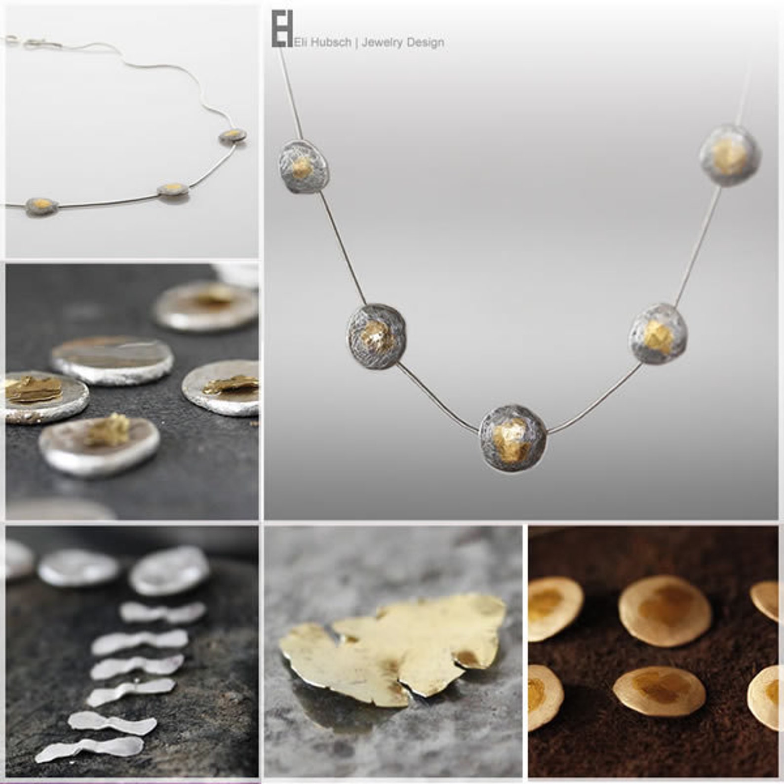 Pure Silver & Gold Necklace Hand Forged and Designed - Etsy