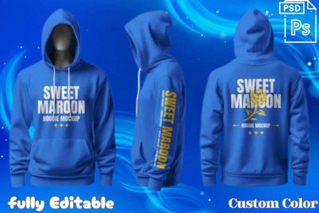 Editable Hoodie Mockup PSD | Custom Color Text | Premium Quality ...