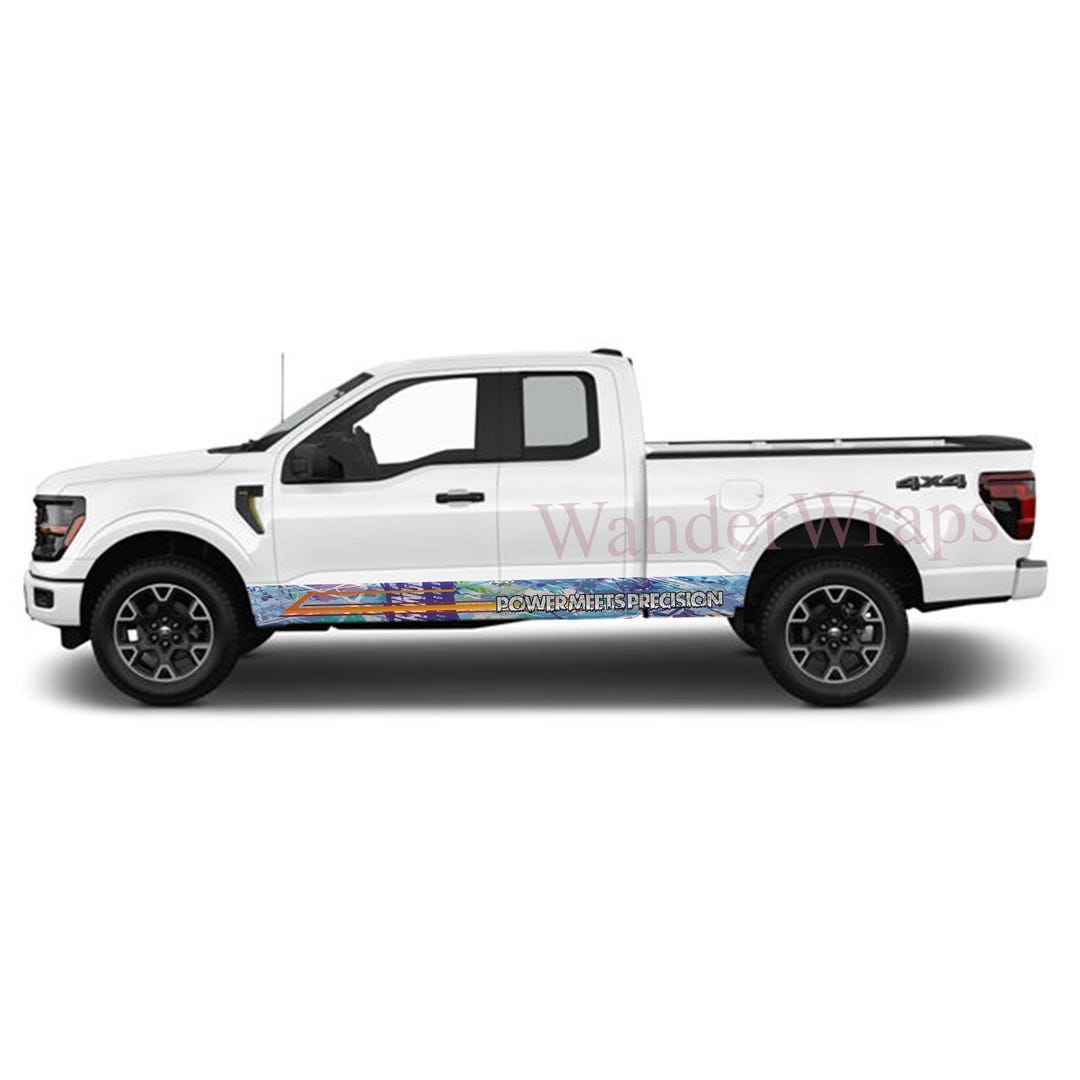 Power Meets Precision Rocker Panel Graphic Decal Kit (left Right Sides ...