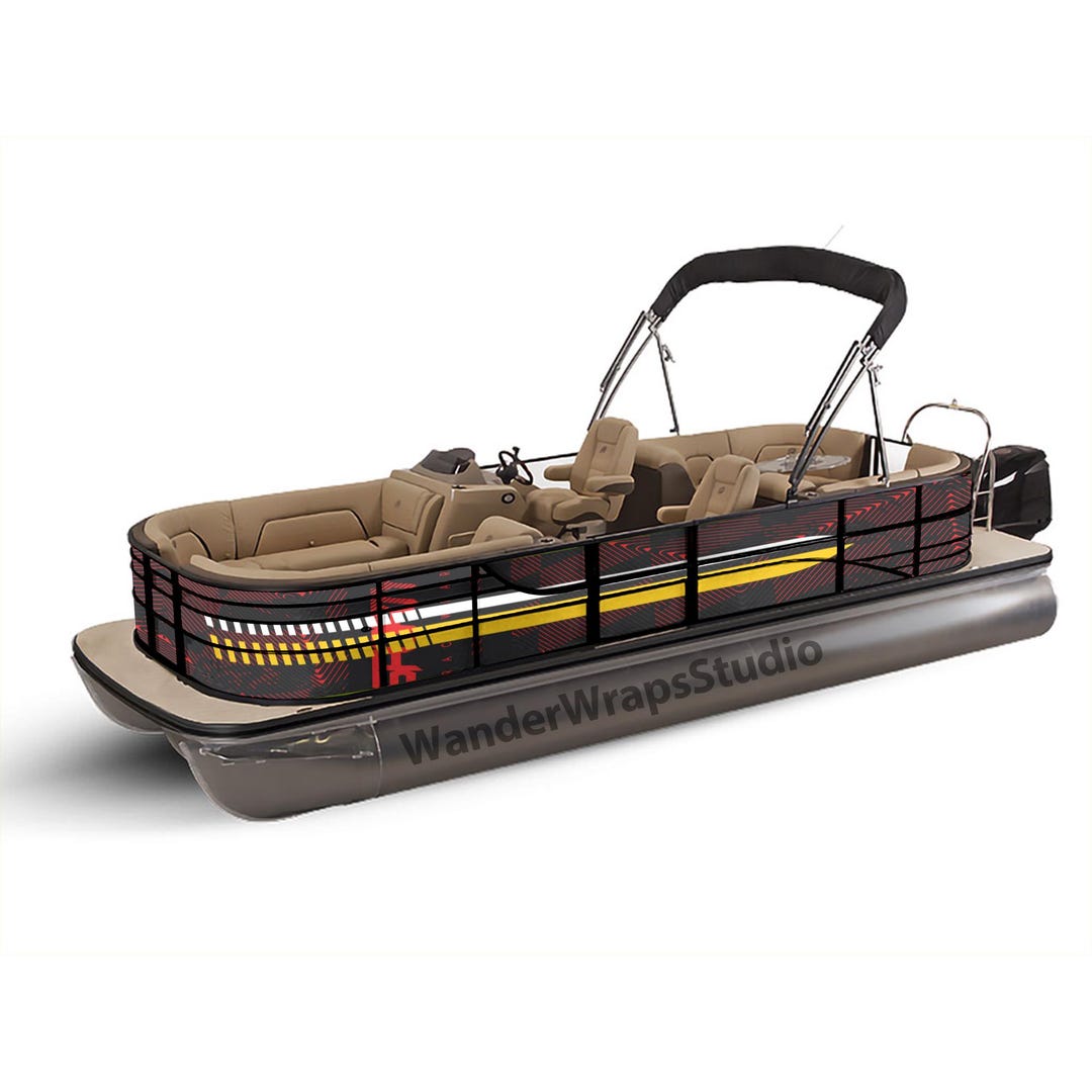 Pontoon Boat Wrap Decal: Pixel Velocity Graphic - DIY Install - Etsy UK