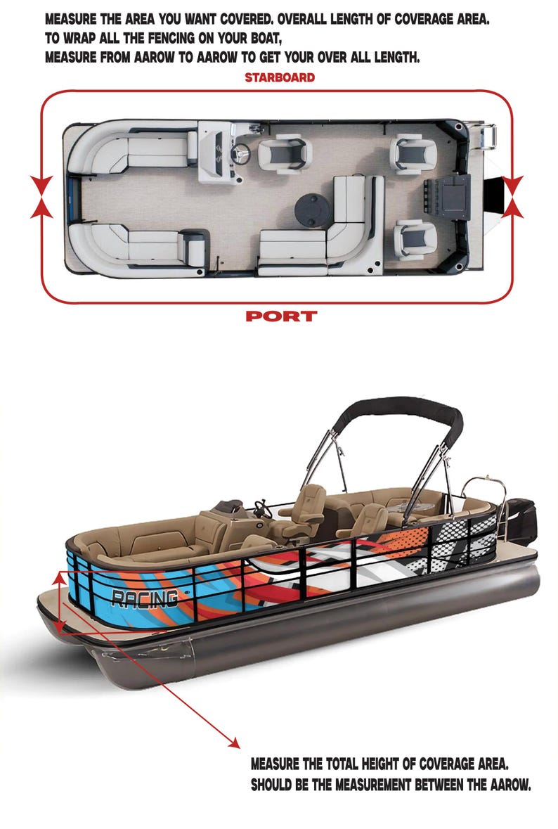 Pontoon Boat Wrap Decal: New Stripes Graphic - DIY Install - Etsy