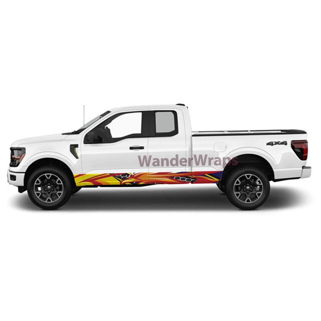 Racing Phoenix Rocker Panel Graphic Decal Kit (left Right Sides) High ...