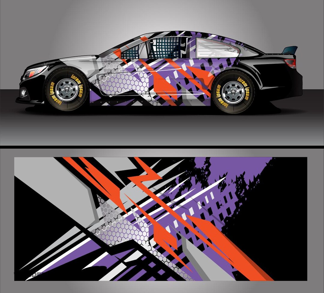 Race Car Livery Wrap Design: Drift King Editable Colors (EPS, PDF ...