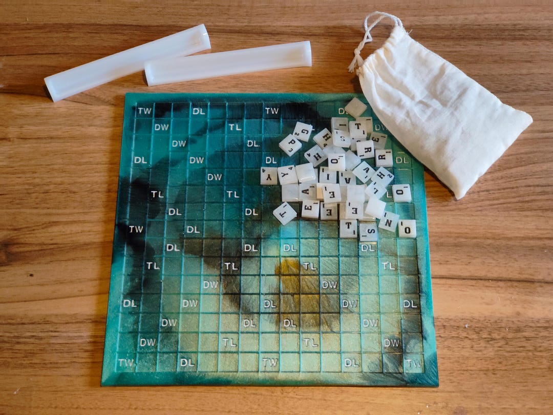 Personalised Handmade Scrabble Board - Choose Your Colours, Playable ...