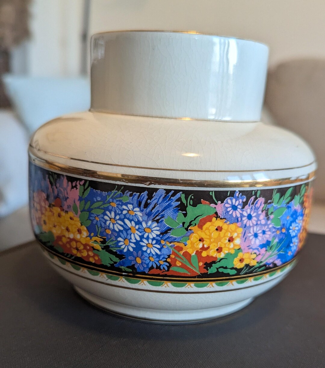 Vibrant Falcon Ware Pottery Vessel - Etsy