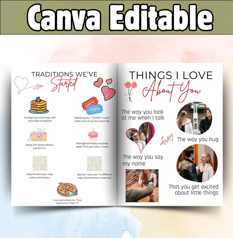 Trendy Custom Couples Magazine Template | Anniversary & Relationship ...