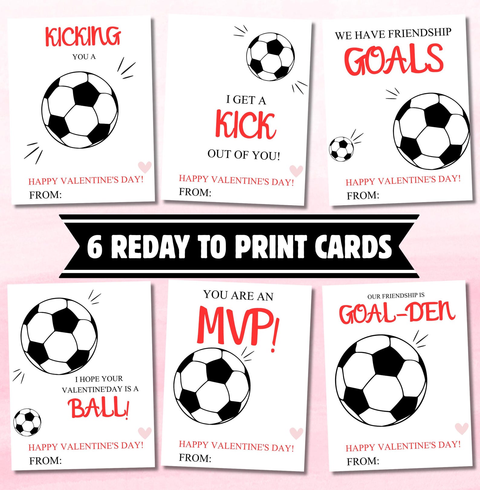 Printable Soccer Valentine Cards: Kids Valentine Sport Tags- School ...
